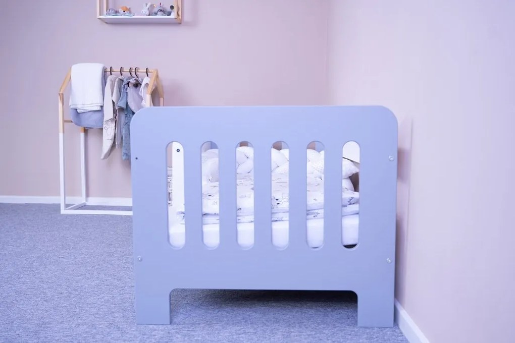 NEW BABY Dětská postel se zábranou New Baby ERIK 140x70 cm bílo-šedá