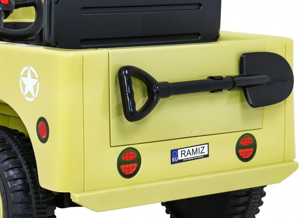 Ramiz Retro vojenské auto pro děti béžové + pohon 4x4