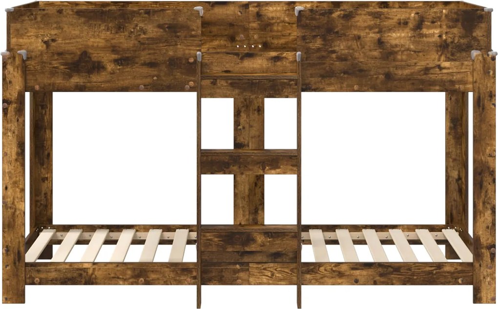 Patrová postel pro děti Kouřový dub 75 x 190 cm 3410543