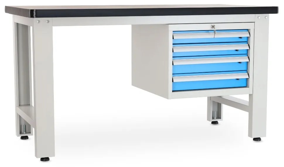 Dílenský stůl Solid MDF-04, 150 cm, závěsný box, černá