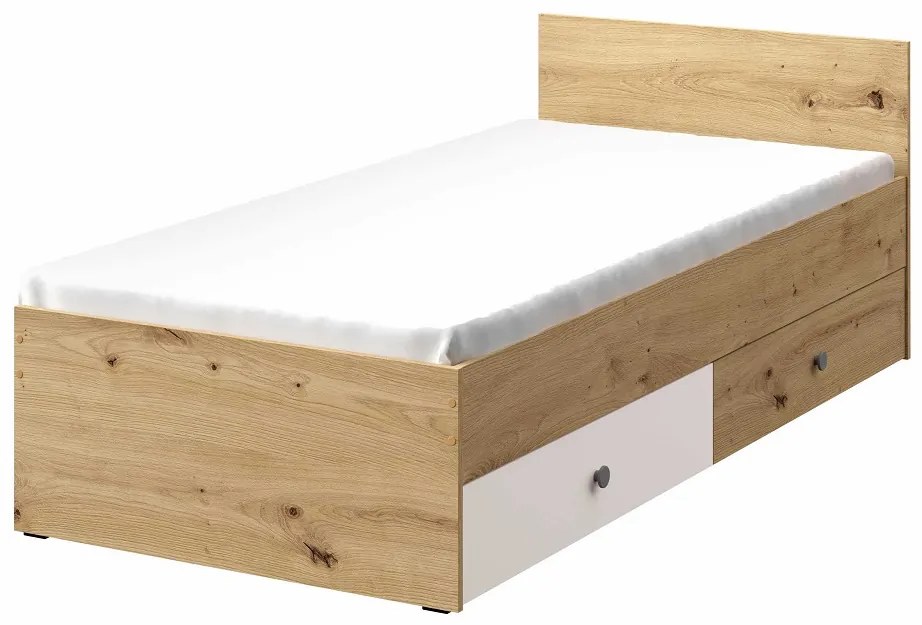 Dětská postel Nero Zvolte možnost matrace: Bez matrace, Barevné provedení: Bílá lesk