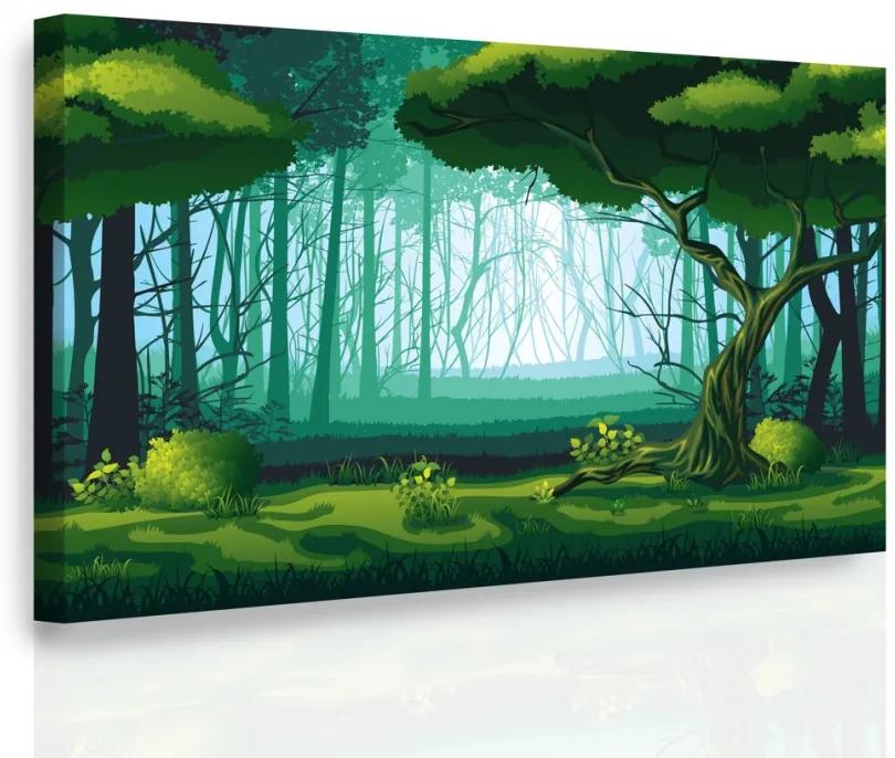 Obraz les z pohádky Velikost (šířka x výška): 150x100 cm