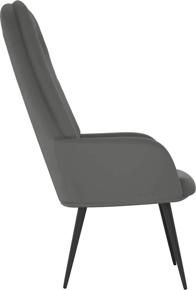 Relaxační křeslo tmavě šedé samet 341195