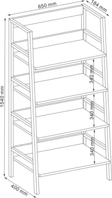 Casarredo - Komfort nábytek Policový regál OLSEN A, dub/bílý kov