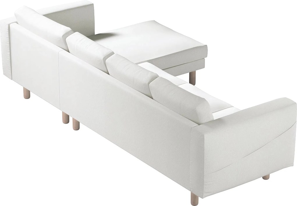 Potah na pohovku IKEA Norsborg 4-místná se šezlongem barva krémová látka pletený vzor