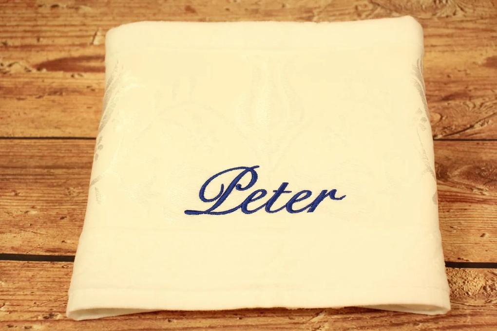 Ručník "PETER" - tmavomodro-bílý (48x89 cm)