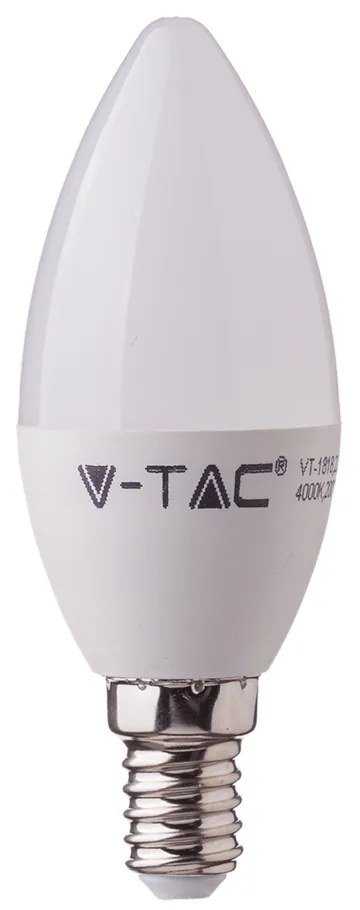 LED žárovka E14, 5,5W, C37 SAMSUNG CHIP,  VT-226, V-TAC barevná teplota: denní bílá / 4000K SKU172