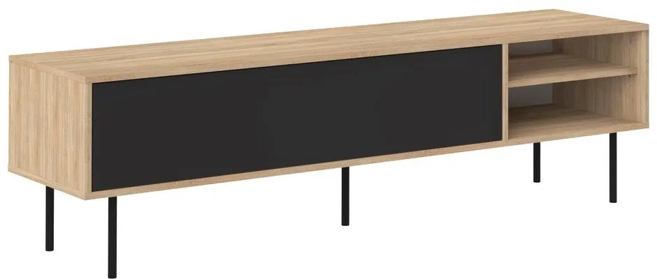 TV stolek v dekoru dubu v černo-přírodní barvě 165x40 cm Ampère – TemaHome
