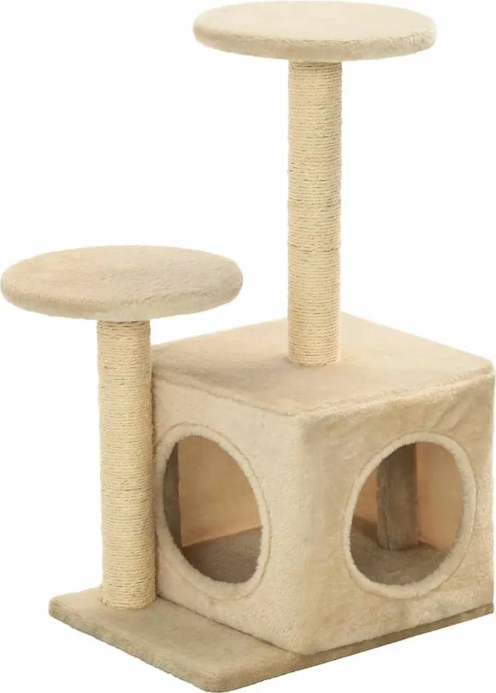 Škrabadlo pro kočky sisalové sloupky 60 cm béžové 170519