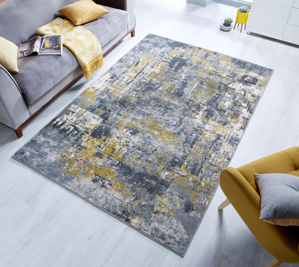 Flair Rugs koberce Kusový koberec Cocktail Wonderlust Grey/Ochre - 120x170 cm