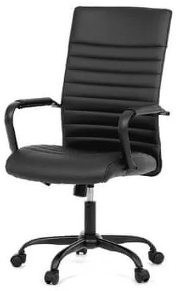 Autronic Kancelářská židle Kancelářská židle, černá ekokůže, houpací mech, kolečka pro tvrdé podlahy, černý kov (KA-V306 BK)
