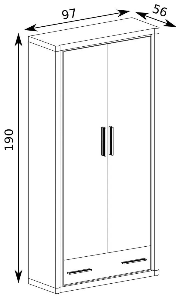 Obývací stěna se skříní DALLAS s | sestava E | 3 díly | 331 cm | sonoma