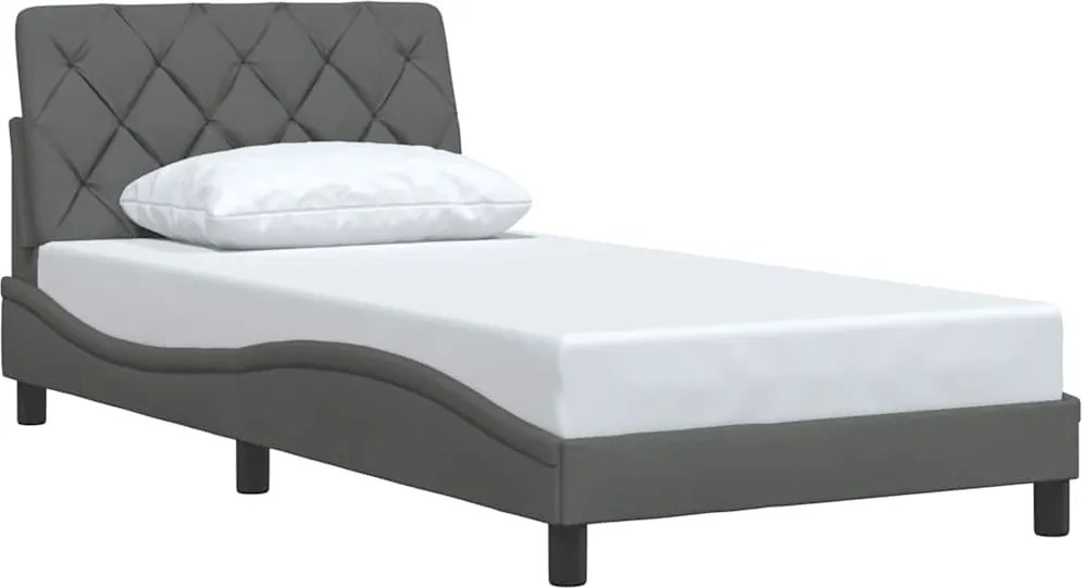 Rám postele bez matrace tmavě šedá 100 x 200 cm textil 3310581