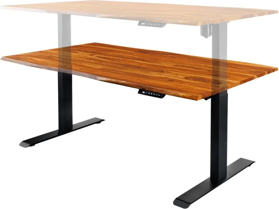 Výškově nastavitelný psací stůl Massive 140 cm sheesham
