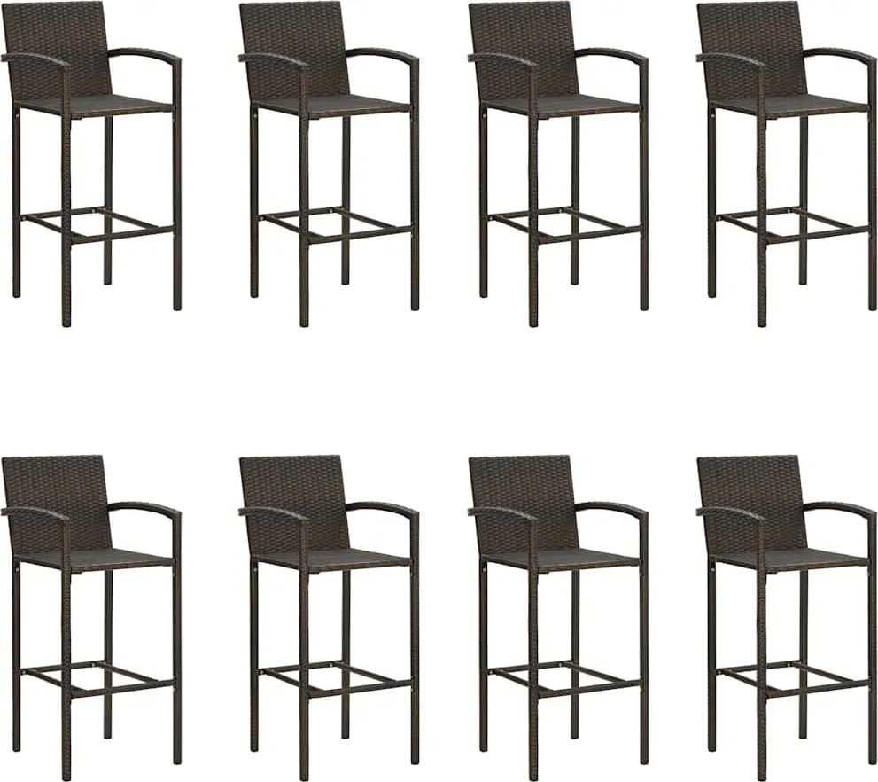 9dílný zahradní barový set hnědý 3068019