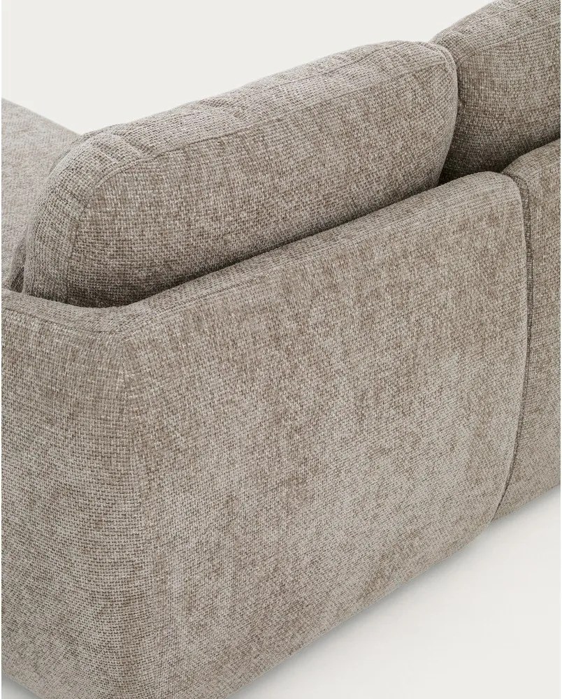 Taupe žinylková rozkládací rohová pohovka (pravý roh/s lenoškou) Laira – Kave Home
