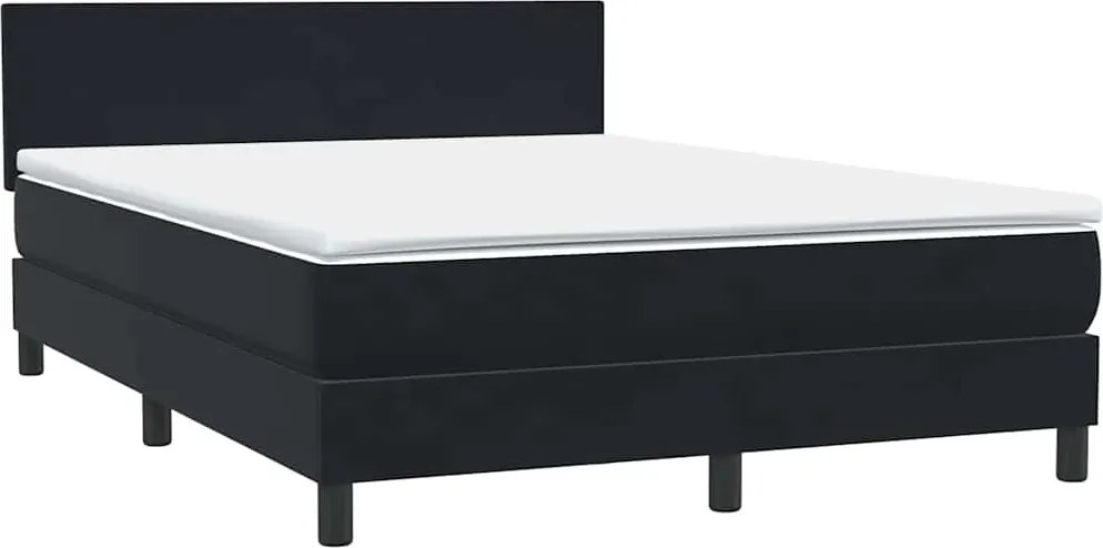 Box spring postel s matrací černá 160x210 cm samet 3316025