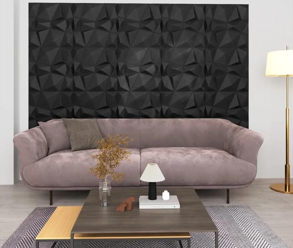 vidaXL Nástěnné panely 12 ks 50 x 50 cm XPS 3 m² ametyst [356937] Barva: Černý kámen