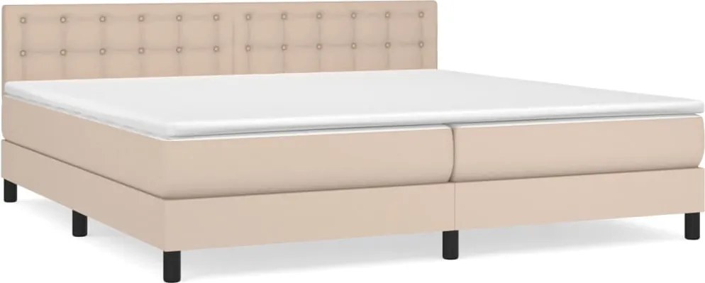 Box spring postel s matrací cappuccino 200 x 200 cm umělá kůže 3141148