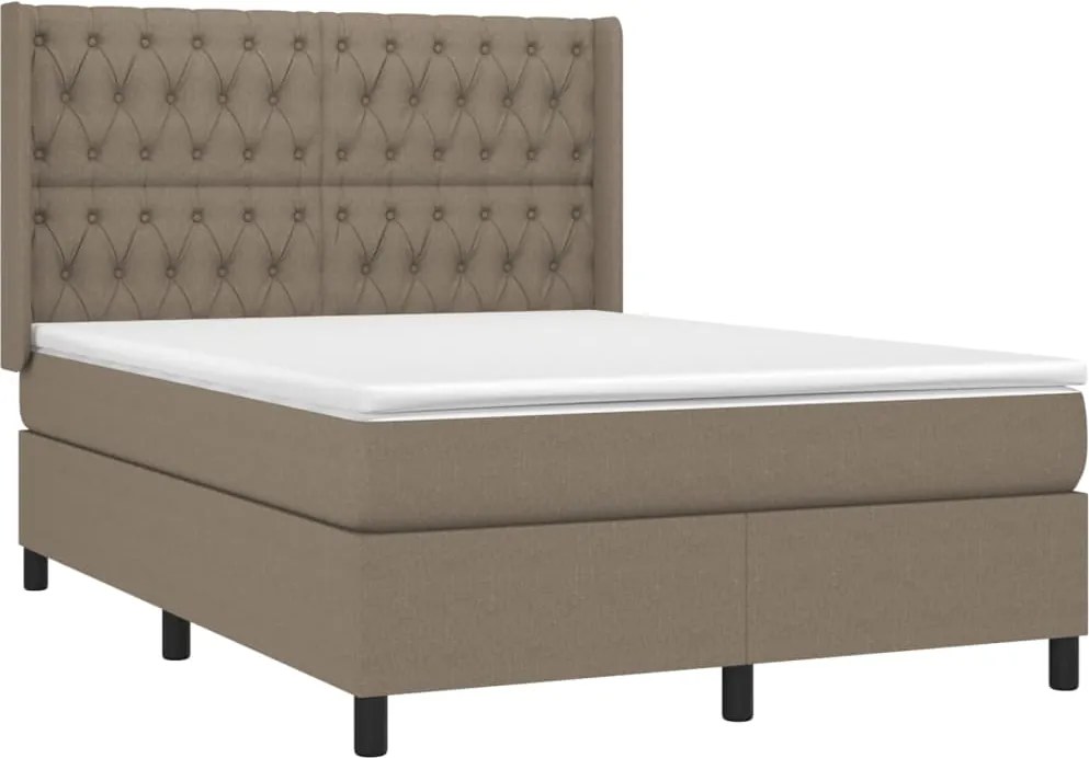 Box spring postel s matrací a LED taupe 140x200 cm textil 3138561