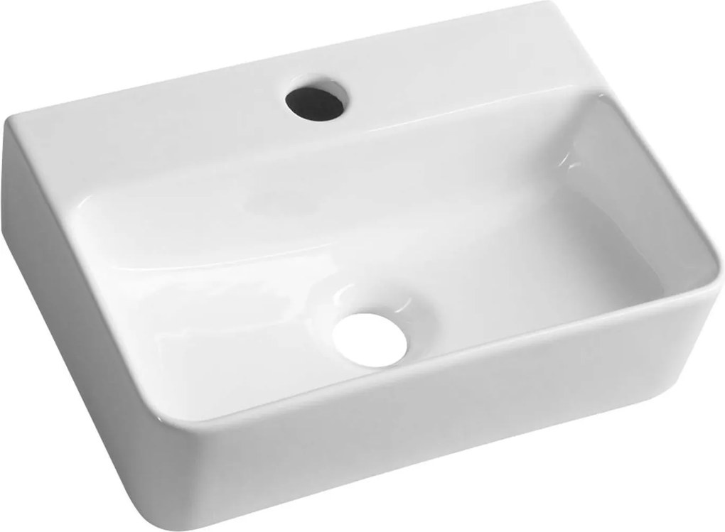 Sapho Small - Umývátko Gerda 36x25 cm, bez přepadu, otvor pro baterii, bílá AR362