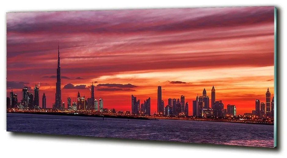 Wallmuralia Moderní foto obraz na stěnu Západ slunce Dubaj 125x50 cm