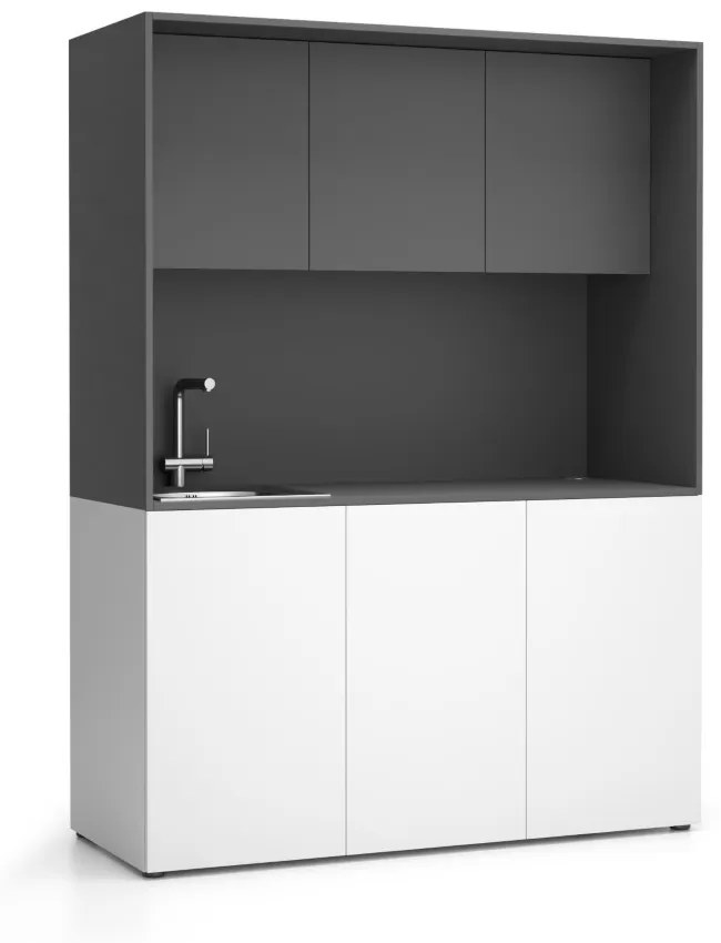 Kuchyňka NIKA se dřezem a baterií 1481 x 600 x 2000 mm, grafitová, levé