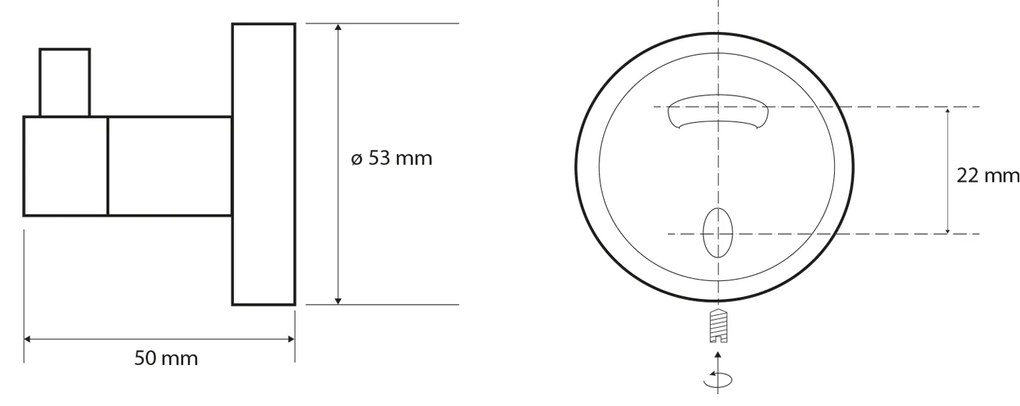Sapho, X-ROUND E háček, chrom, XR205