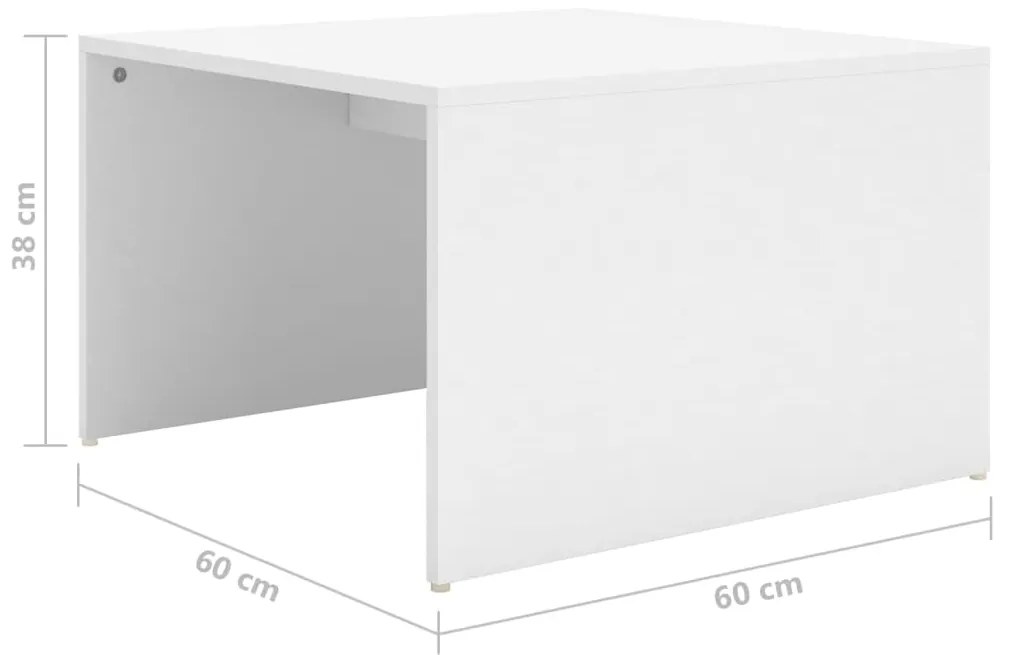 Hnízdové konferenční stolky 3 ks bílé 60x60x38 cm dřevotříska - Default Title