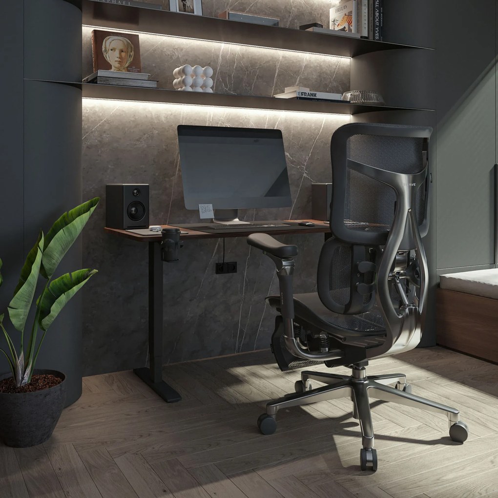 Ergonomická židle s podnožkou černá Premium Normal Size: Diablo V-Kinetic