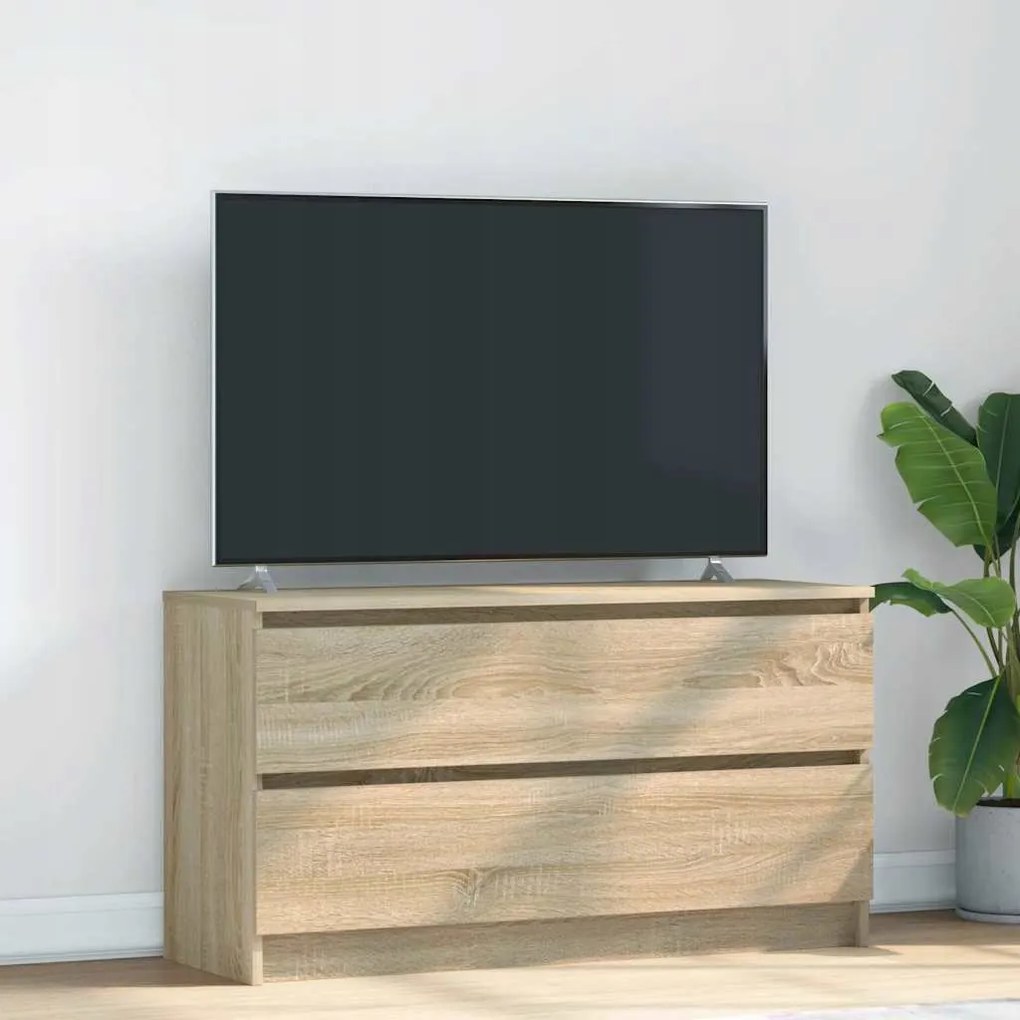 Tv Skříňka Betonově Šedá 100X35X54 Cm Kompozitní Dřevo dub sonoma 100 cm