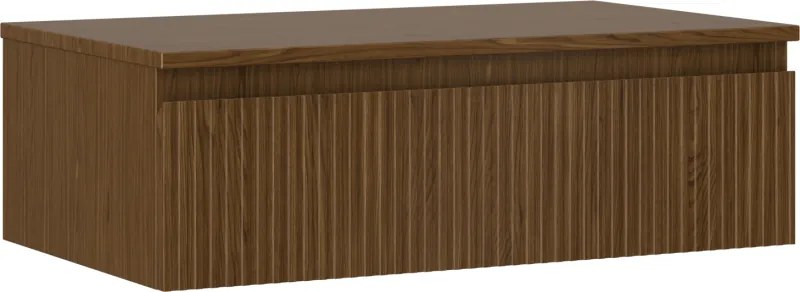 Mexen Rivel, koupelnová skříňka 80 cm s horní částí, 1 zásuvka, drážkovaná, ořech, 91A20-08023-1-BFC86