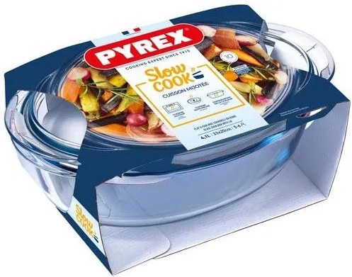 Zapékací mísa pyrex pekáč oválný s víkem 4,1 l, sklo