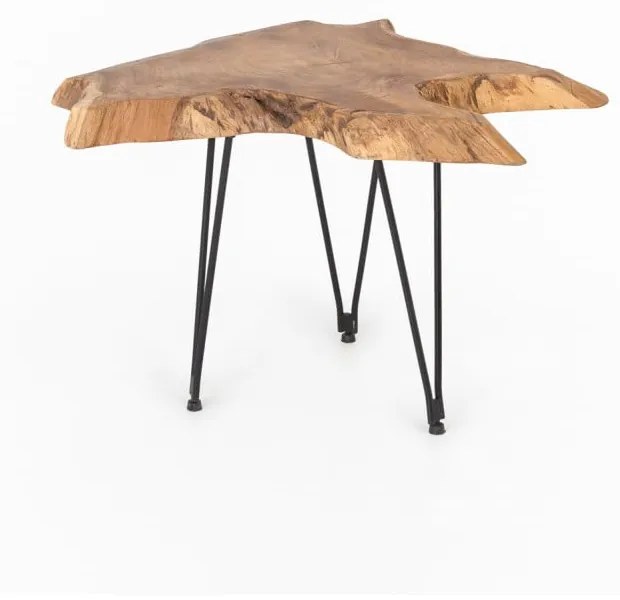Konferenční stolek s deskou z teakového dřeva WOOX LIVING Natura, 50 x 50 cm