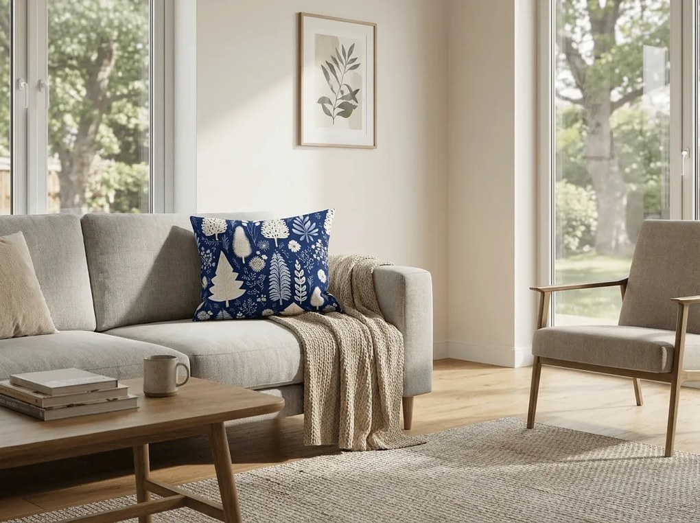 Povlak na polštář z mikrovlákna INDIGO BLOOM 50x70 cm, modrý