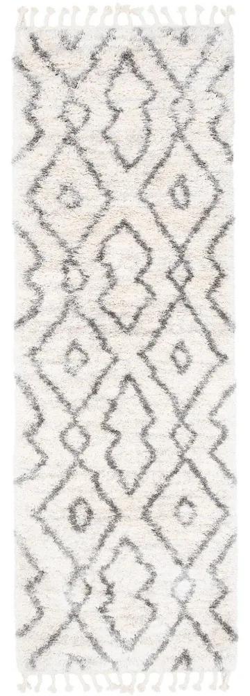 Kusový koberec shaggy Daren krémově šedý atyp 70x250cm