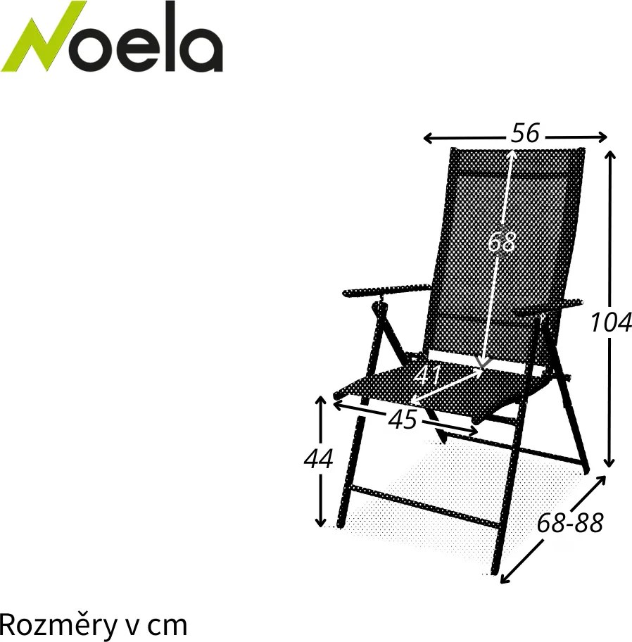 Noela Polohovací kovová židle Pia
