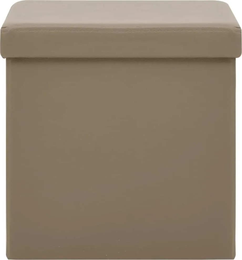 vidaXL Skládací úložné stoličky 2 ks umělá kůže [338790] Barva: Bílá