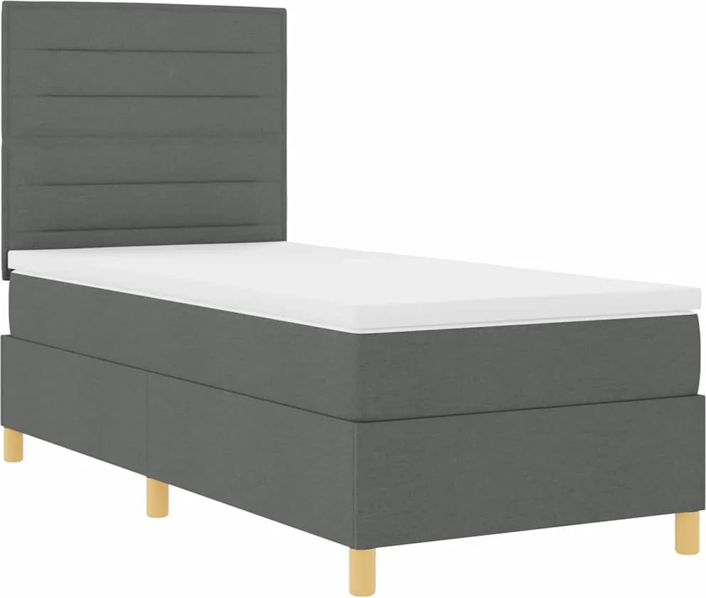 Postel s boxspringem s matrací Tmavě šedá 80 x 200 cm textil 3339498