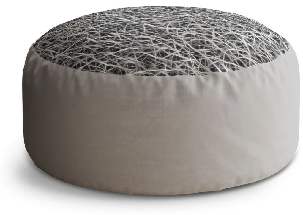 Sablio Taburet Circle Bílá vlákna: 38x48 cm
