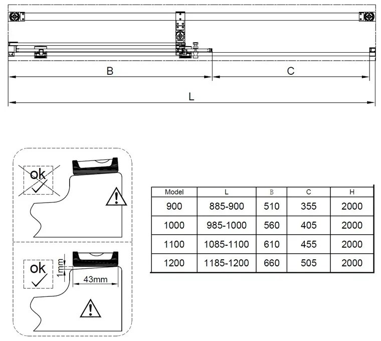 BPS-koupelny Posuvné sprchové dveře HYD-ATA-CH-A 120 chrom/transparent pro instalaci do niki - bez vaničky