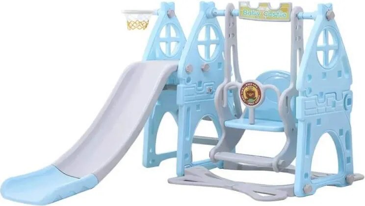 Dětská skluzavka s houpačkou Baby Mix 3v1 baby blue