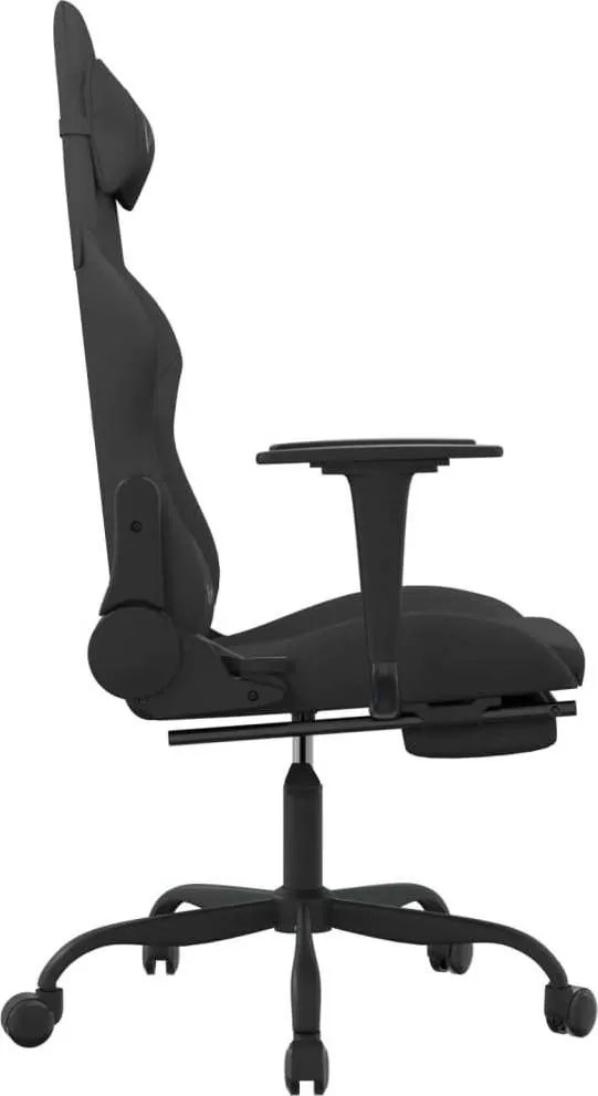 vidaXL Herní židle s podnožkou textil [3143725] Barva: Černá a tmavě žlutá