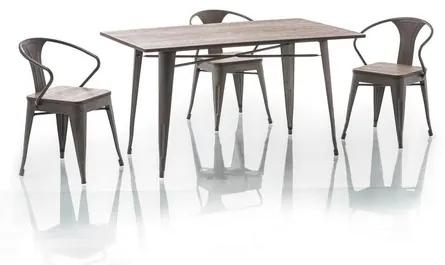 Stůl ALMIR tmavý ořech/grafit 140x84 cm