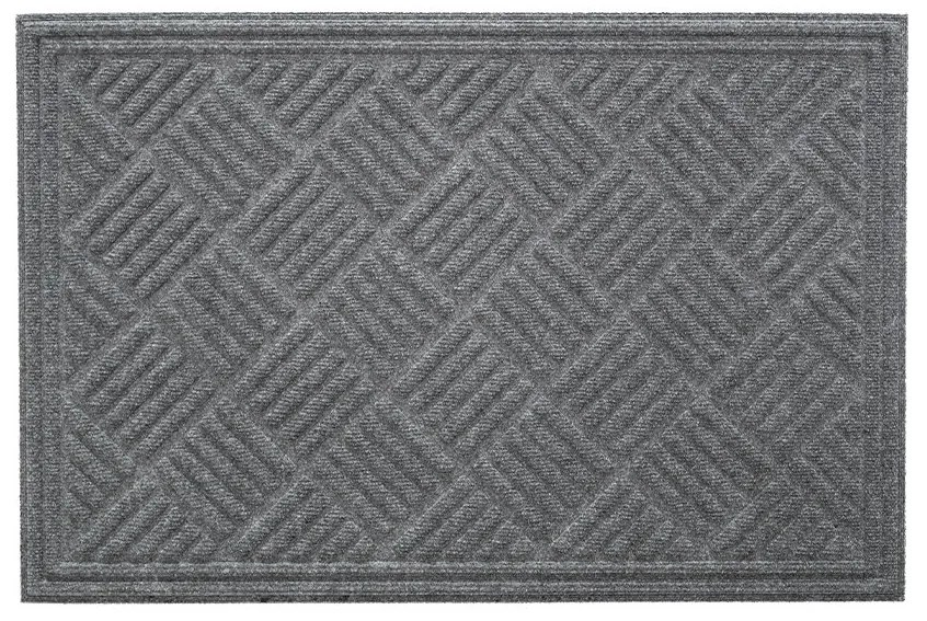 Šedá textilní gumová čistící vstupní rohož FLOMA Parquet - 60 x 90 x 1,1 cm