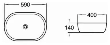 Mexen ALETA umyvadlo, 59x40 cm, tmavě modrá - hnědá, 22035966