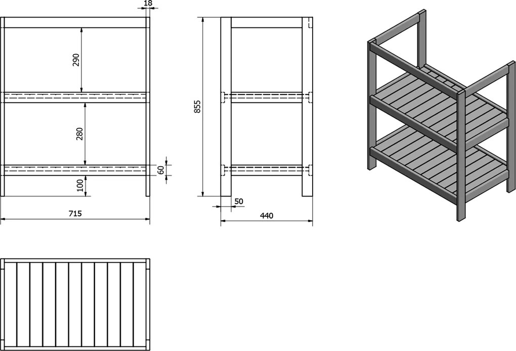 Aqualine Etide ET720 policová umyvadlová skříňka 71,5 x 85 x 44 cm bílá mat