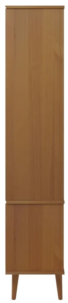 Vitrína MOLDE hnědá 90 x 35 x 175 cm masivní borové dřevo - Default Title