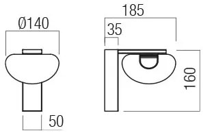 Redo group Redo Sinclair, zlaté nástěnné svítidlo, LED 6,5W 3000K, průměr 14cm, úhel 90°