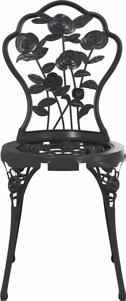 3dílný bistro set litý hliník černý 317739